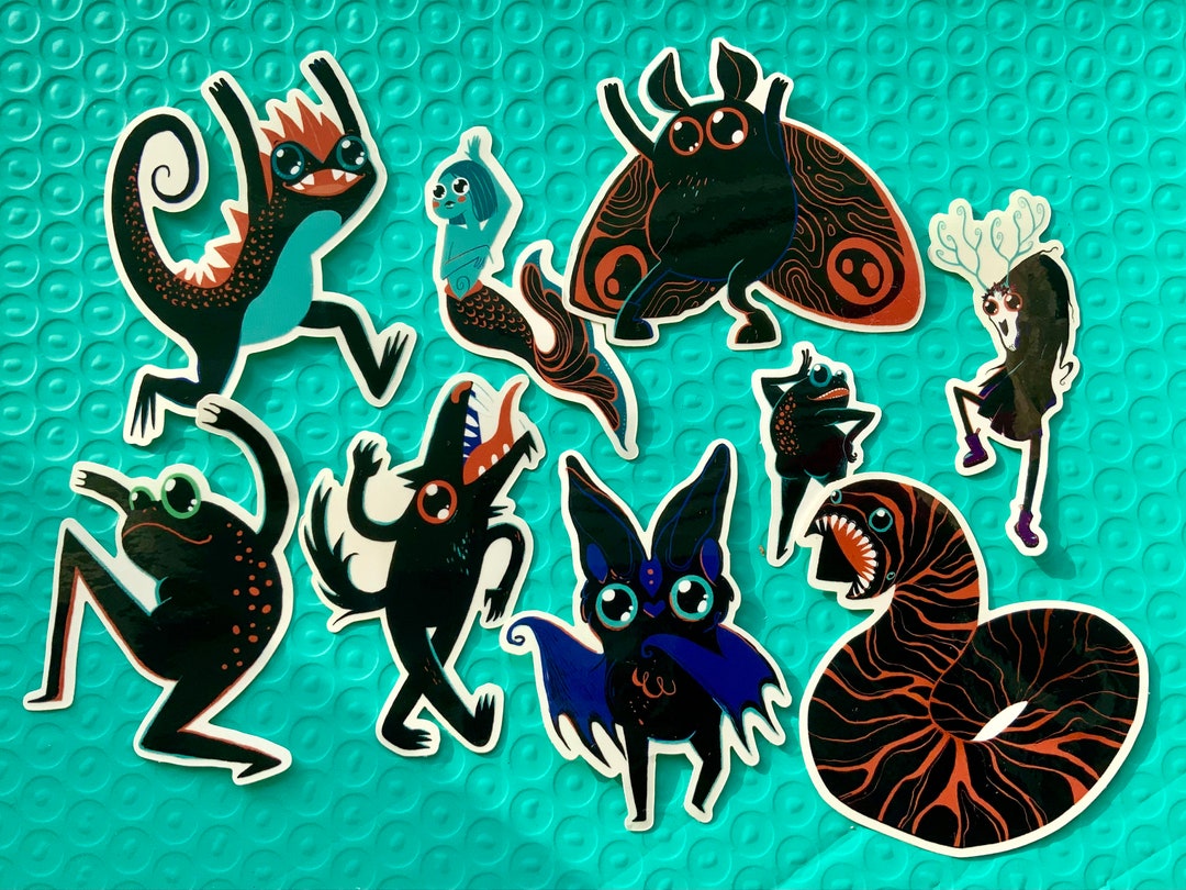 CRYPTID DISCO SET Clear Vinyl Sticker 8cm With Two Shiny Stickers! - Etsy