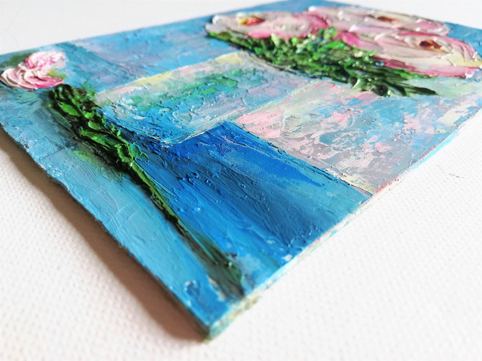 Roses Original Art Bouquet of Roses Oil Painting Flower Wall - Etsy