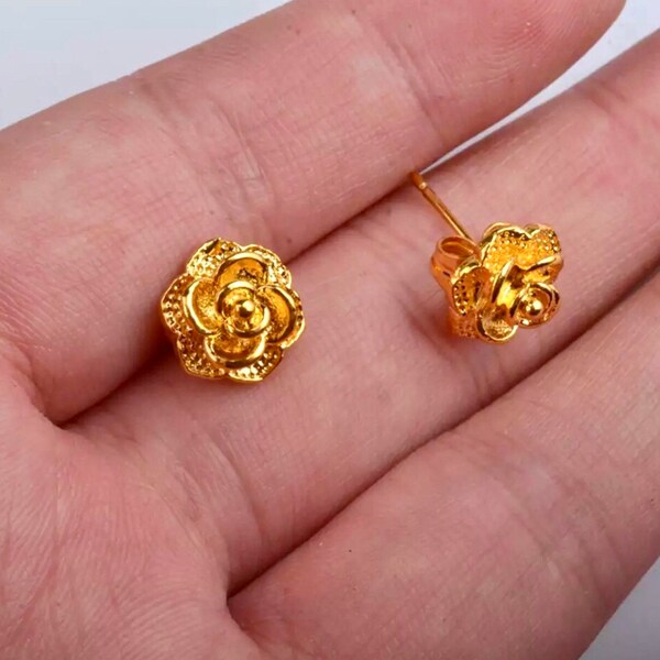 24k Gold Earrings - Etsy