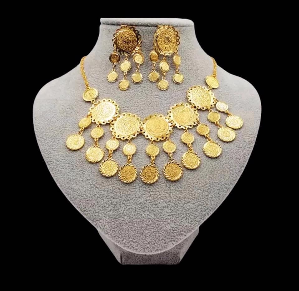 Goldplated lebanese lira jewelry set - munimoro.gob.pe