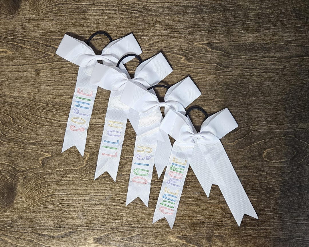 CUSTOM COLORFUL BOWS , Bow , School Bow , Custom , Embroidered Bows ...