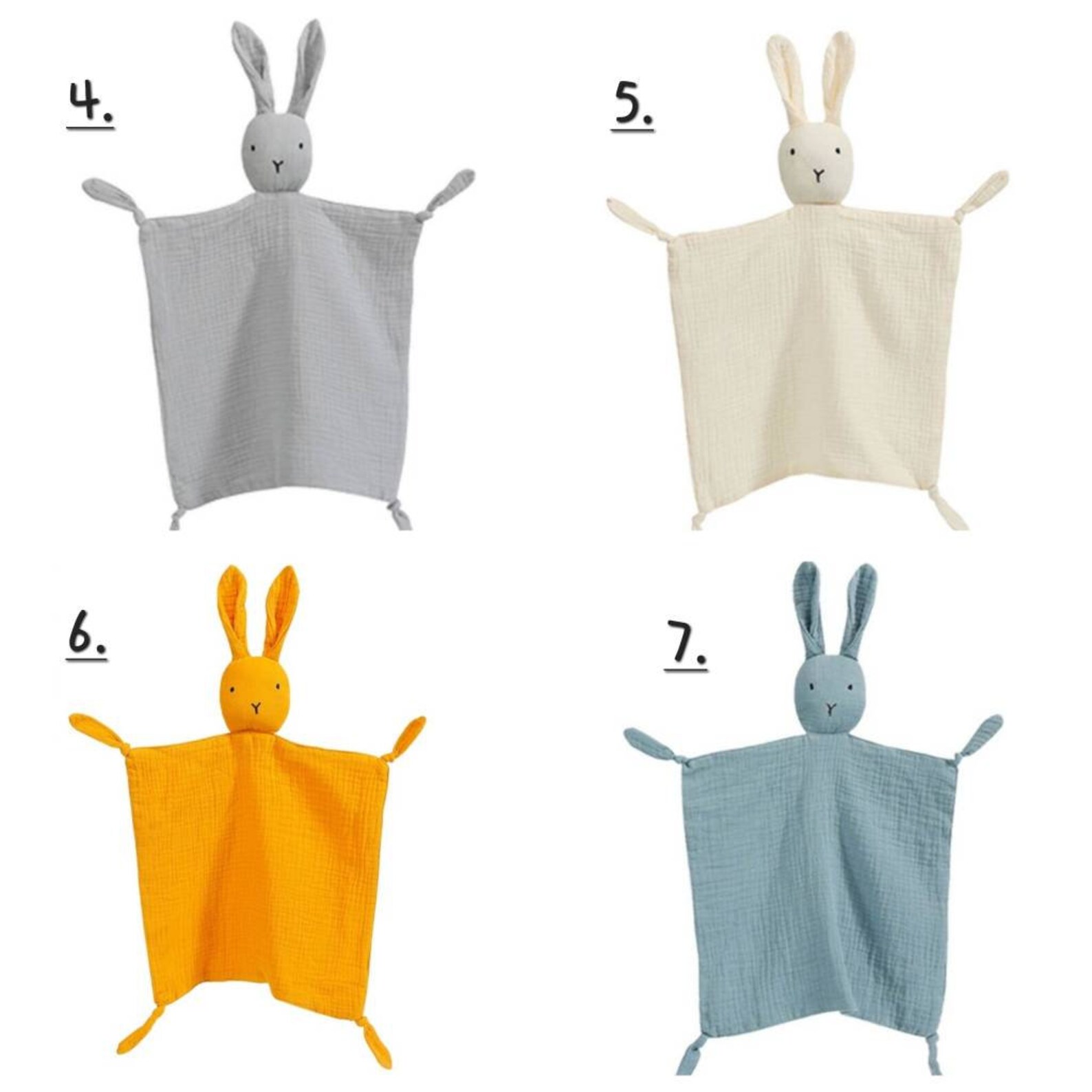 Personalized BUNNY Lovey, Custom Security Blanket, Bunny Muslin Lovey ...