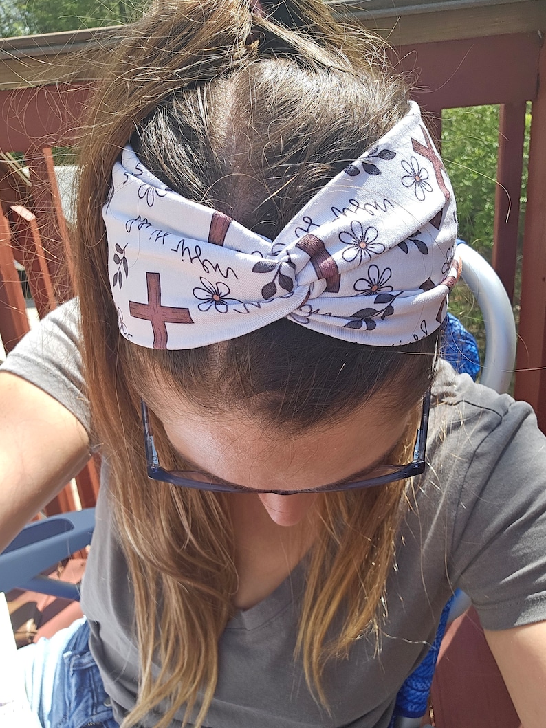 GOD JESUS Headbands - Twist Top Turban Soft Stretchy Fabric Headbands ...