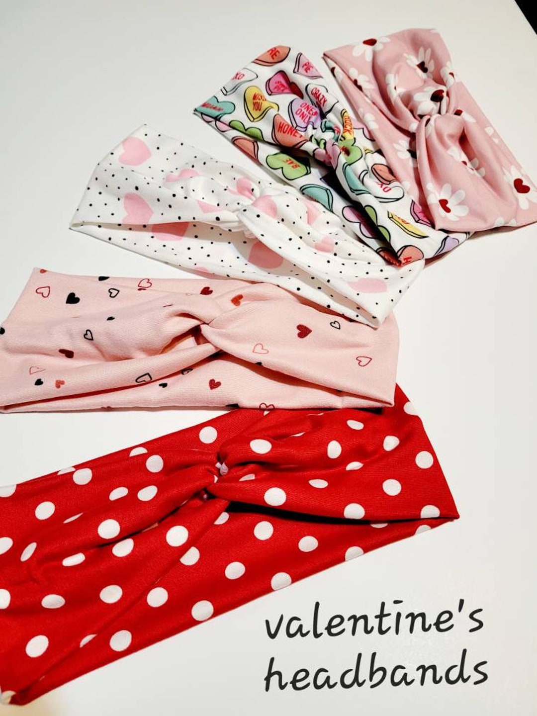 VALENTINES DAY Headbands - Twisttop Turban Soft Stretchy Fabric ...