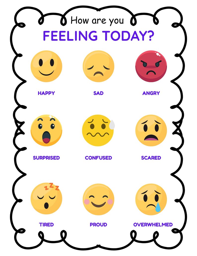 Kids Emotions Chart Printable | Identify & Express Emotions Activity ...