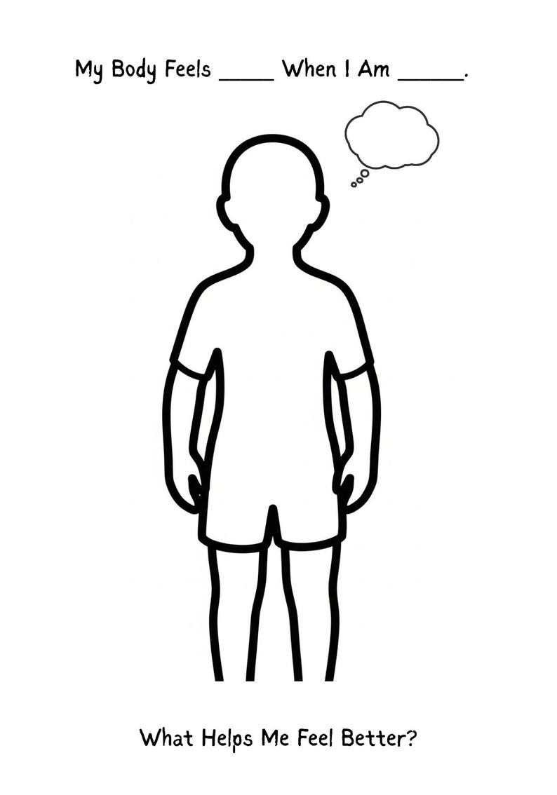 Emotions & Body Awareness Worksheet: Kids SEL Activity (PDF) - Etsy