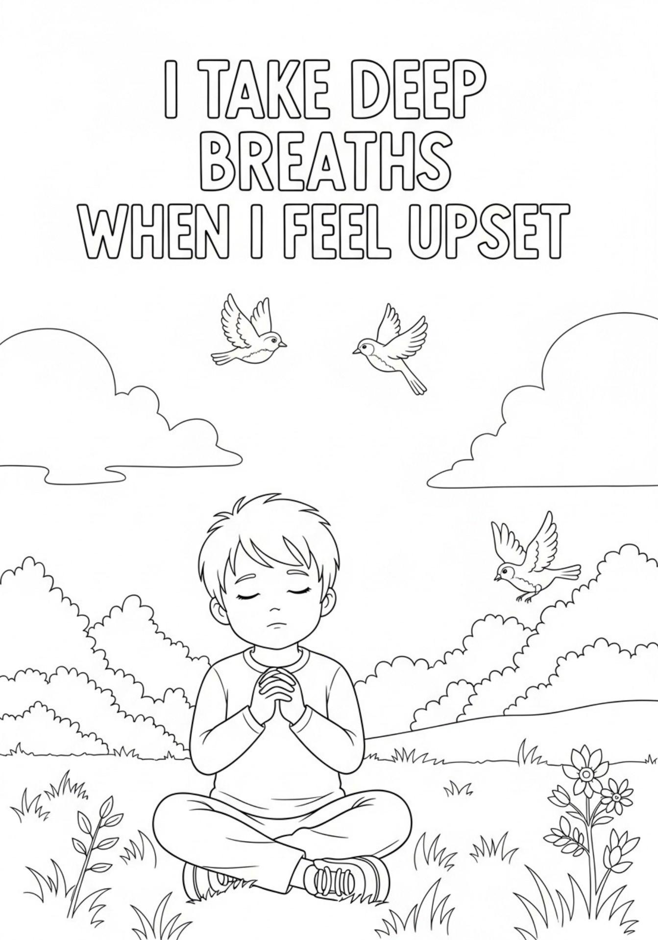 Mindfulness Coloring Page: Deep Breathing Activity for Kids (PDF) - Etsy