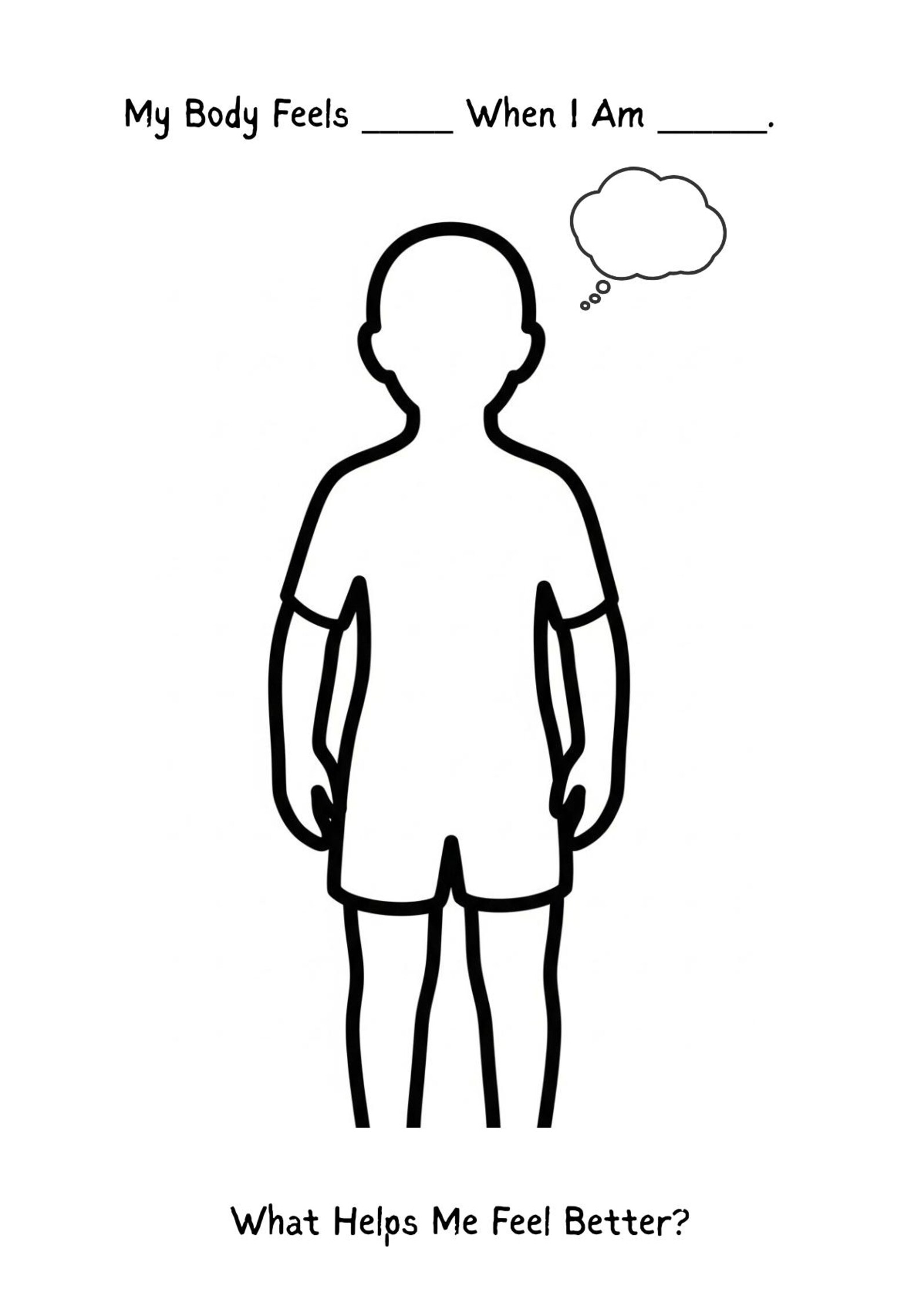 Emotions & Body Awareness Worksheet: Kids SEL Activity (PDF) - Etsy