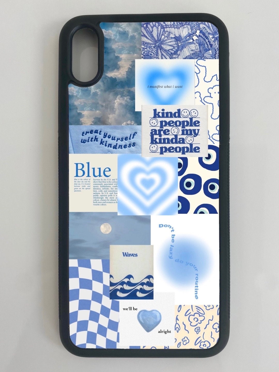 Blue Collage Phone Case - Etsy