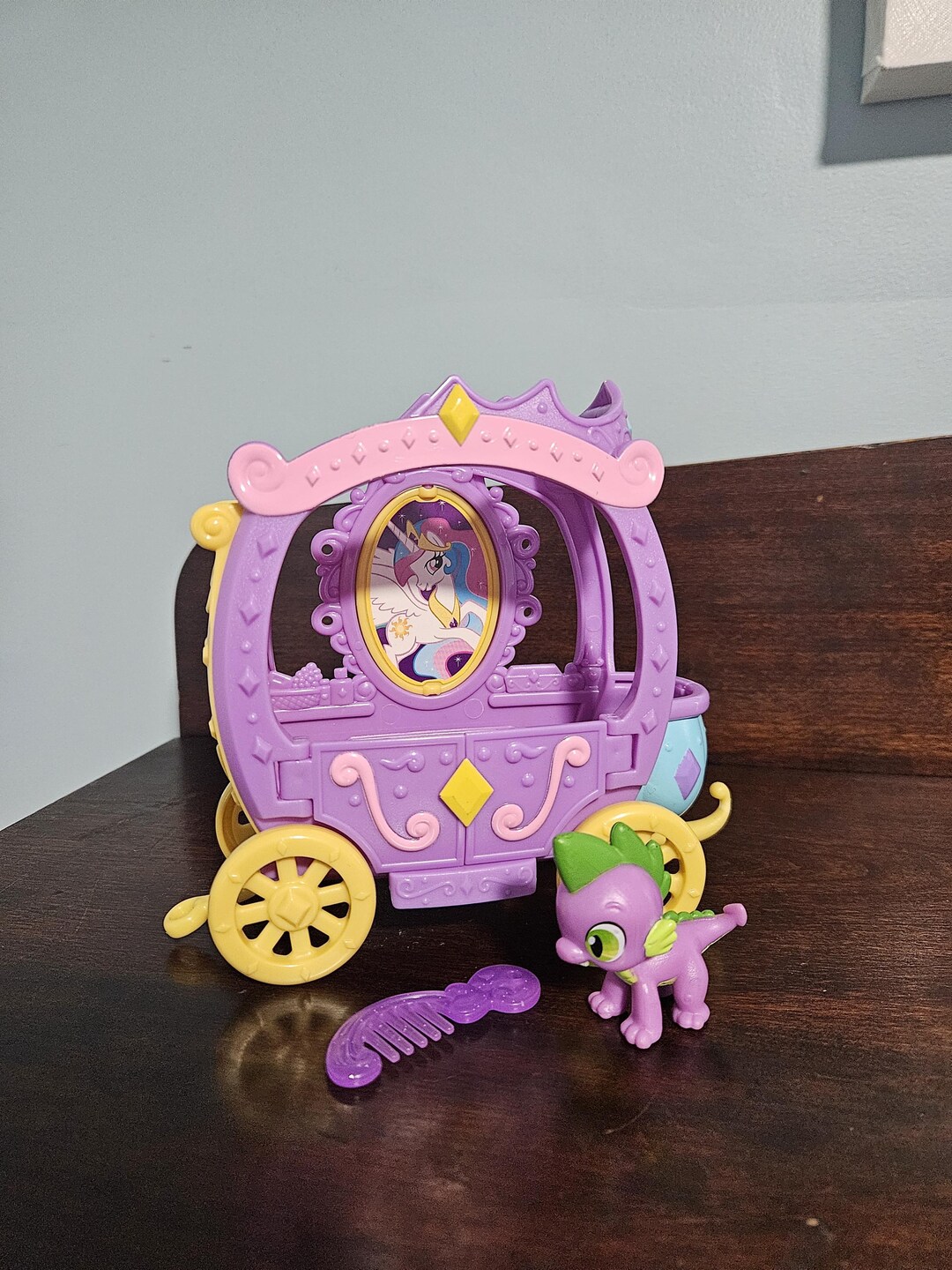 My Little Pony Princess Celestia Carriage and Spike, Canterlot Castle ...