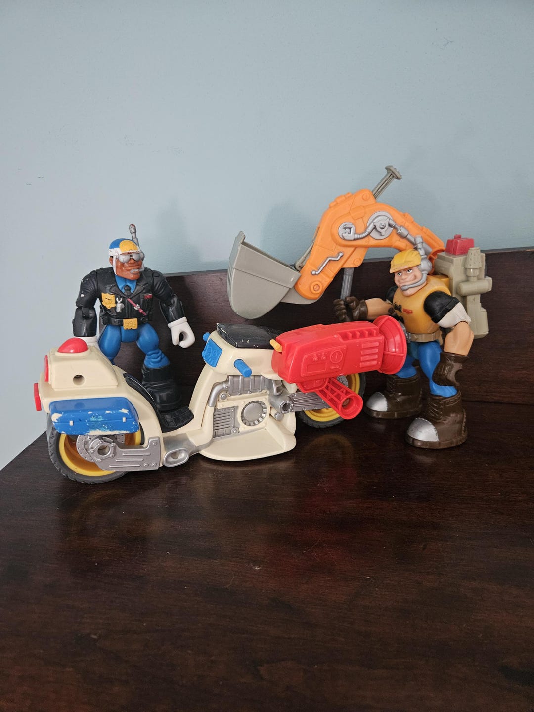 Vintage Fisher Price Rescue Heros Toy Lot Police Motorcycle, Jack ...