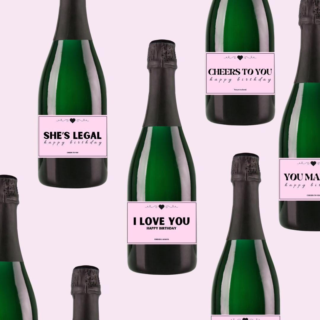 Unique Champagne Bottle Sticker Birthday Gift 21st Birthday Champagne ...