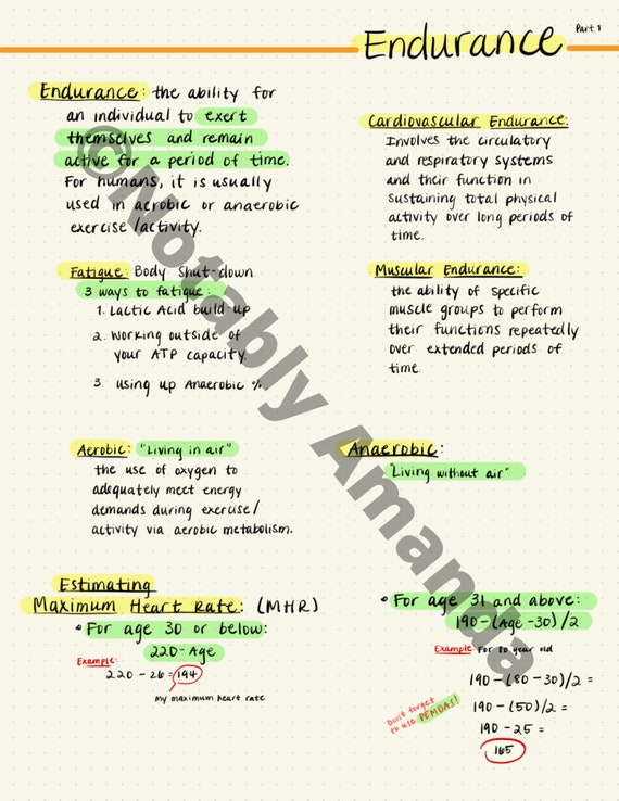 Occupational Therapy Endurance Testing PRINTABLE Notes | Etsy