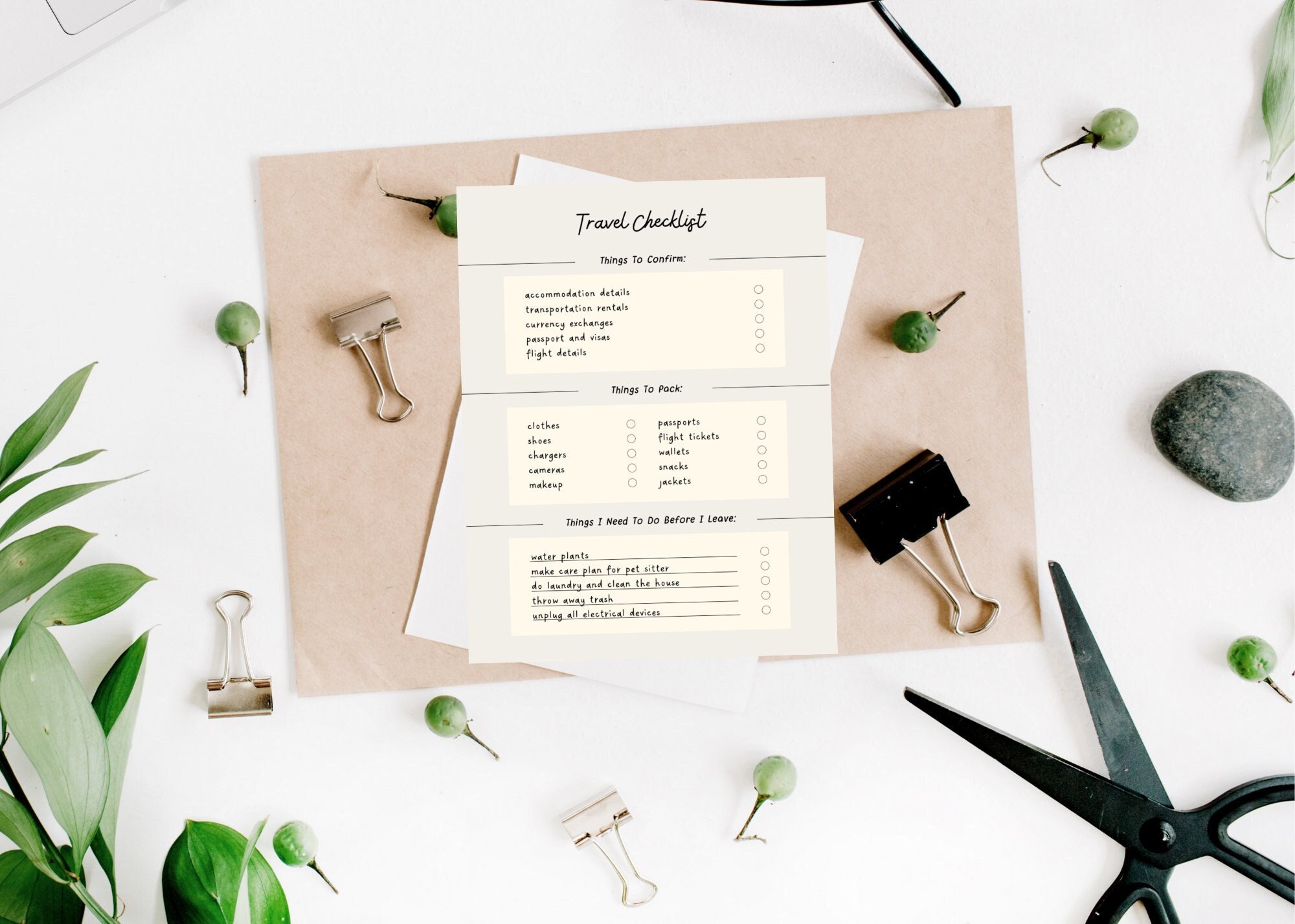 Fillable Travel Check List Digital and PRINTABLE - Etsy