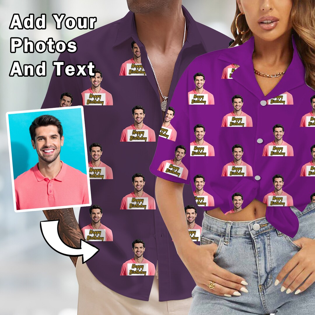 Personalized Birthday Shirt, Custom Faces Shirt for Women Men, Faces ...