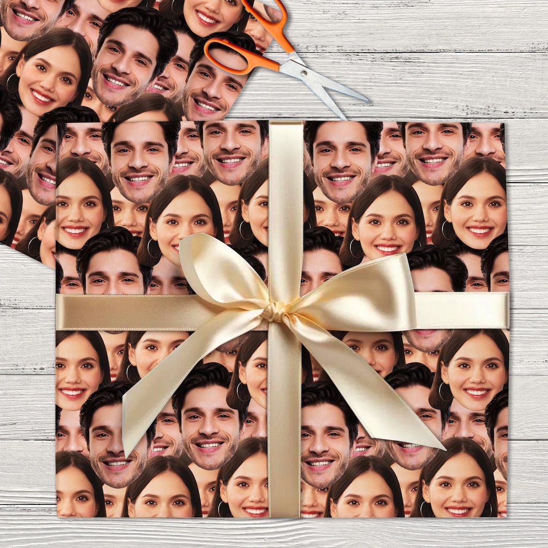 Custom Face Wrapping Paper: Personalized Photo Gift Wrap - Etsy
