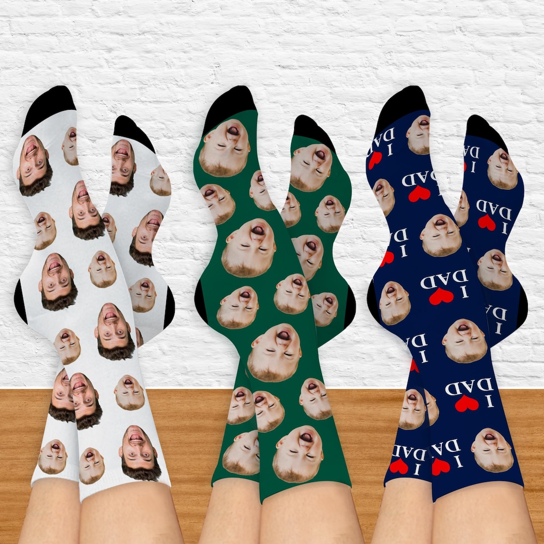 Personalized Funny Faces Socks, Photo Face Socks Gift to Dad, Picture ...