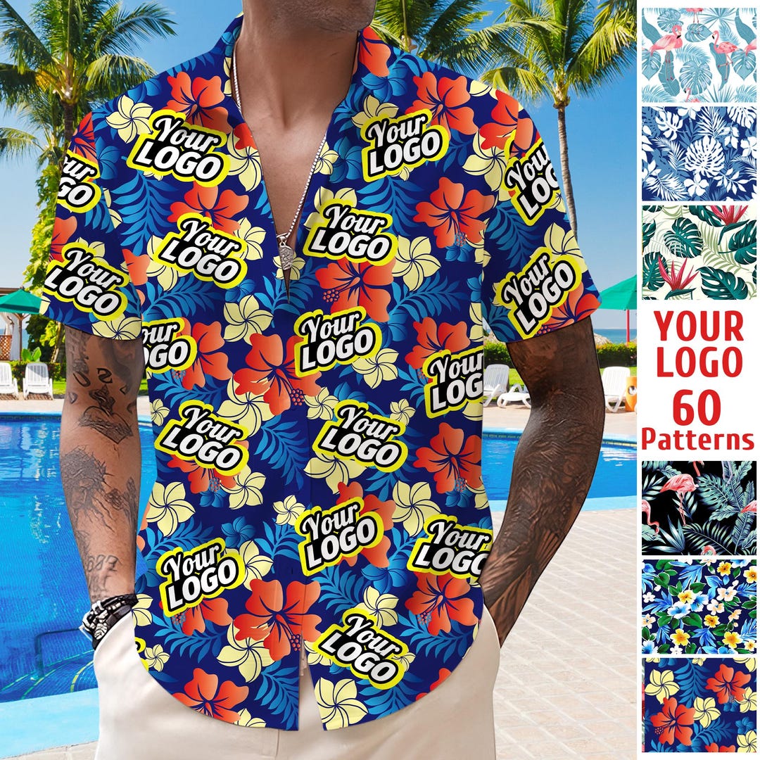 Custom Logo Hawaiian Shirt: Personalized Photo Aloha Shirt, Customized ...