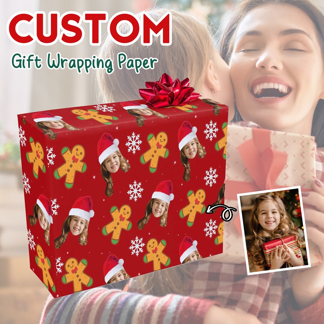 Personalized Photo Face Wrapping Paper, Custom Wrapping Paper for Men ...