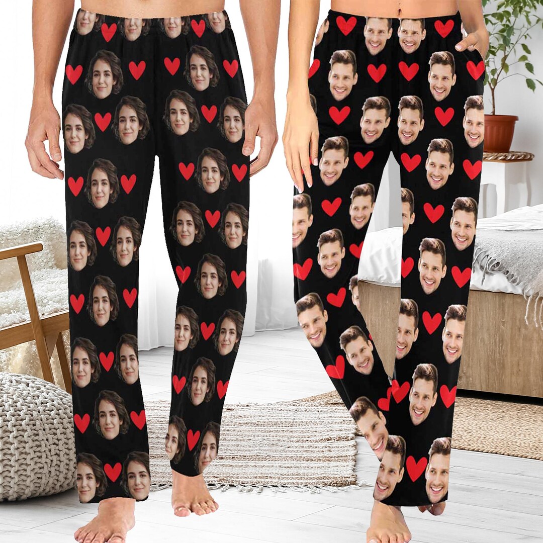 Personalized Face Pajama Pants: Custom Photo Valentine's Gift - Etsy