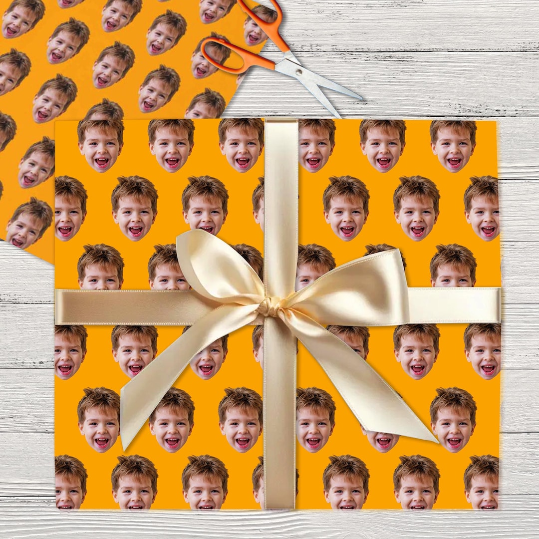 Personalized Face Print Wrapping Paper: Custom Photo Gift Wrap ...