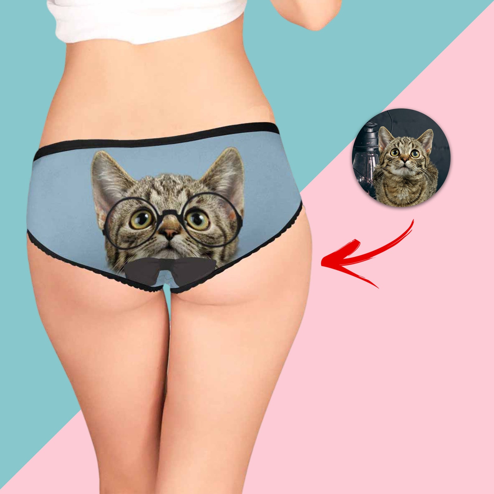 Cat Briefs Custom Cat Underwear Women Kitty Panties Cute Etsy