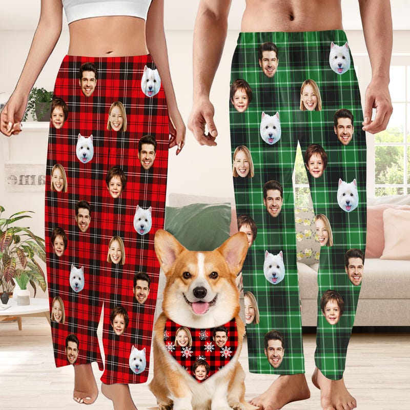 Pet Face Pajama Plaid - Etsy