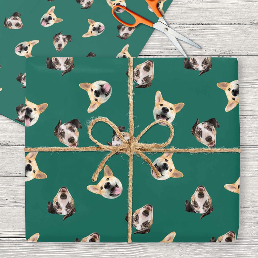 Custom Face Wrapping Paper, Dog Wrapping Paper, Custom Wrapping Paper ...
