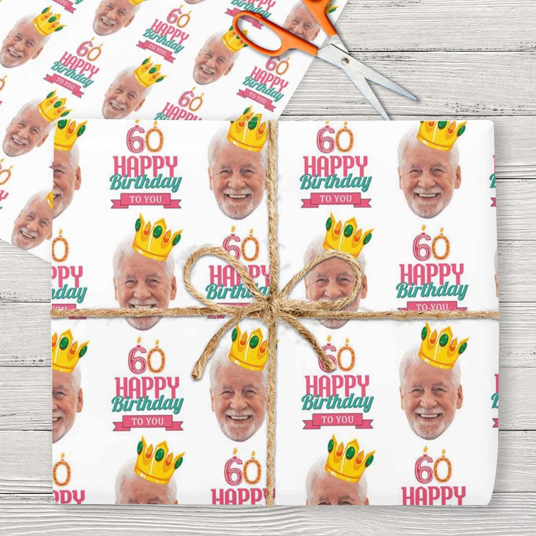 Personalized Birthday Wrapping Paper, Custom Faces Gift Wrapping Paper ...