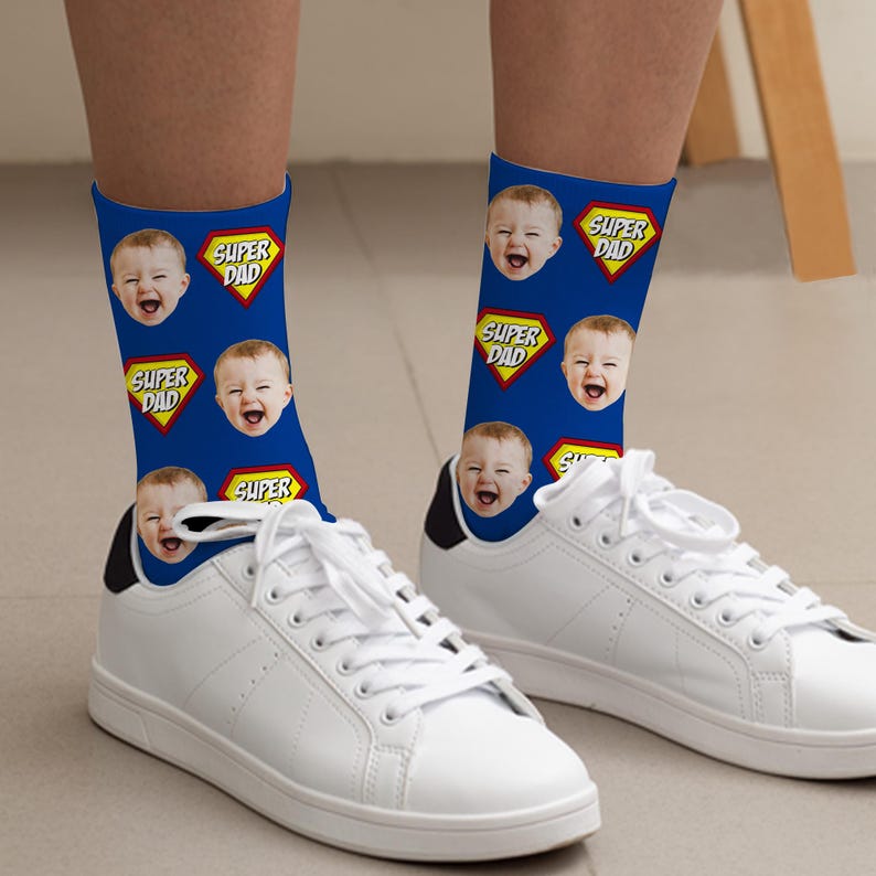 Custom Father's Day Photo Socks: Personalized Dad Gift - Etsy
