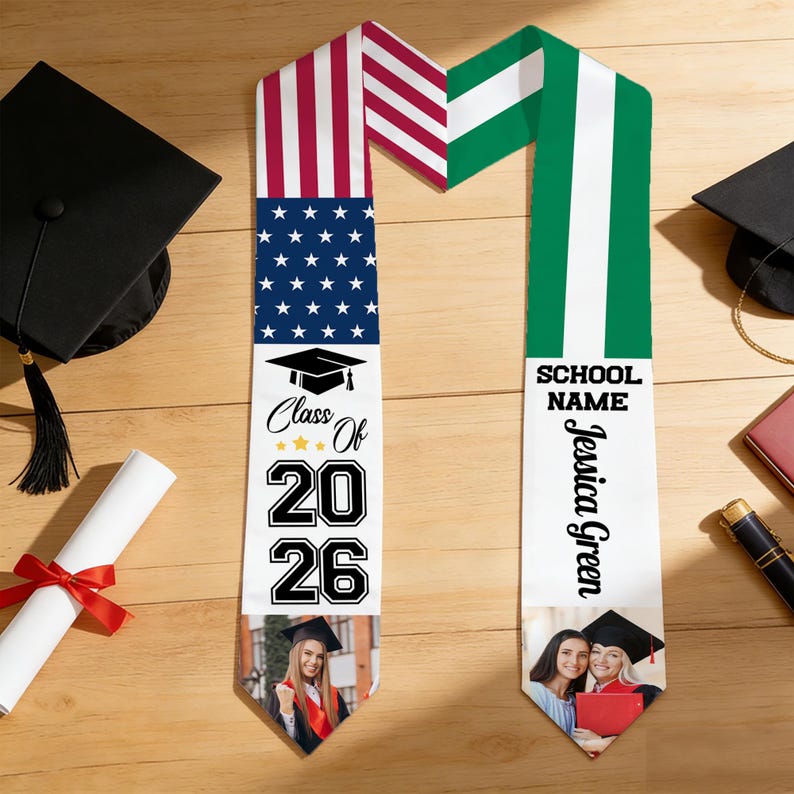 Custom Country Flag Graduation Sash: Personalized Mixed Country Flags ...