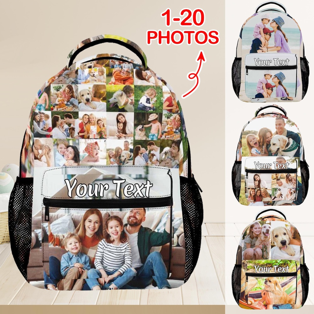 Personalized Photo Backpack: Custom Travel Bookbag for Kids - Etsy
