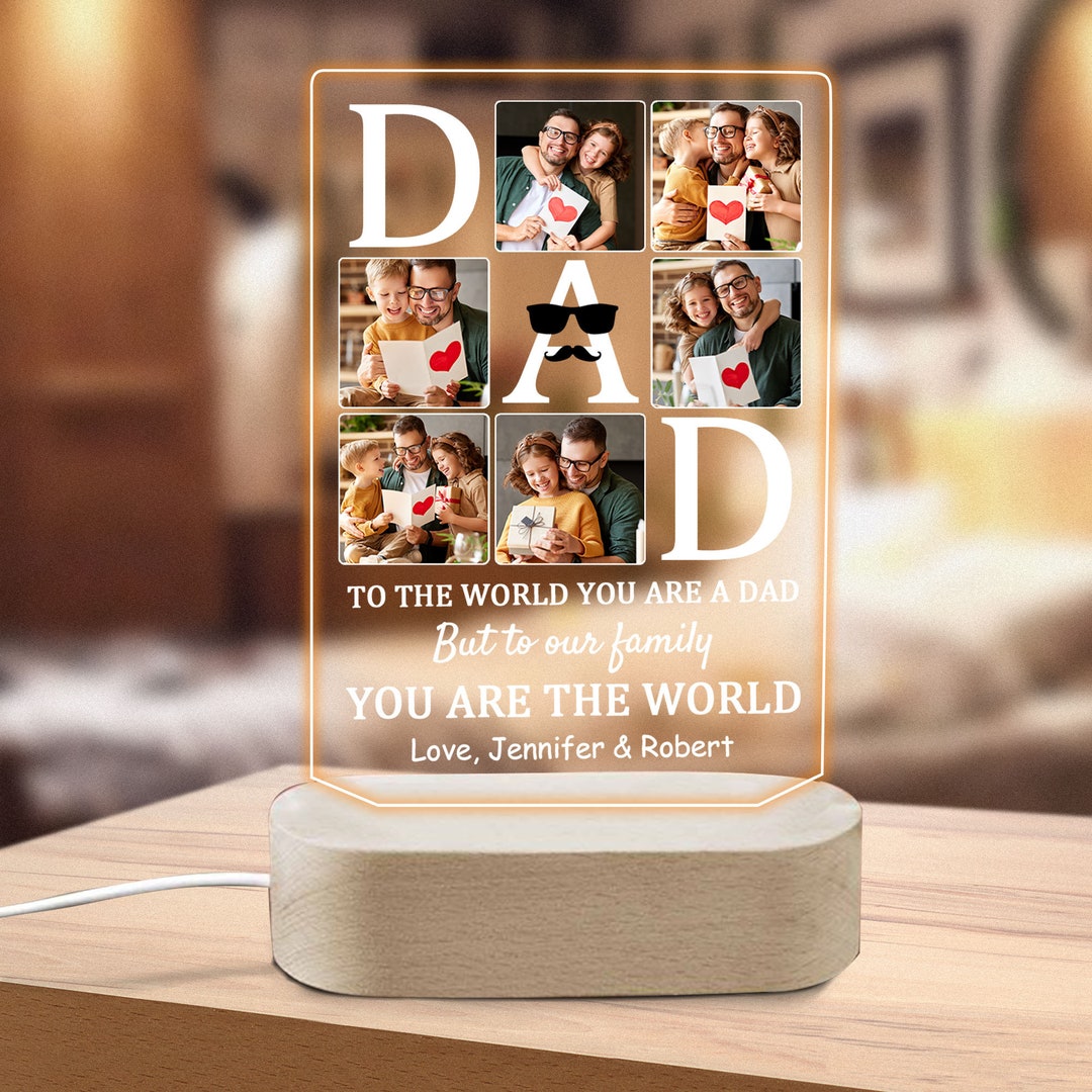 Personalized Photo Night Light, Custom Father's Day Acrylic Light ...