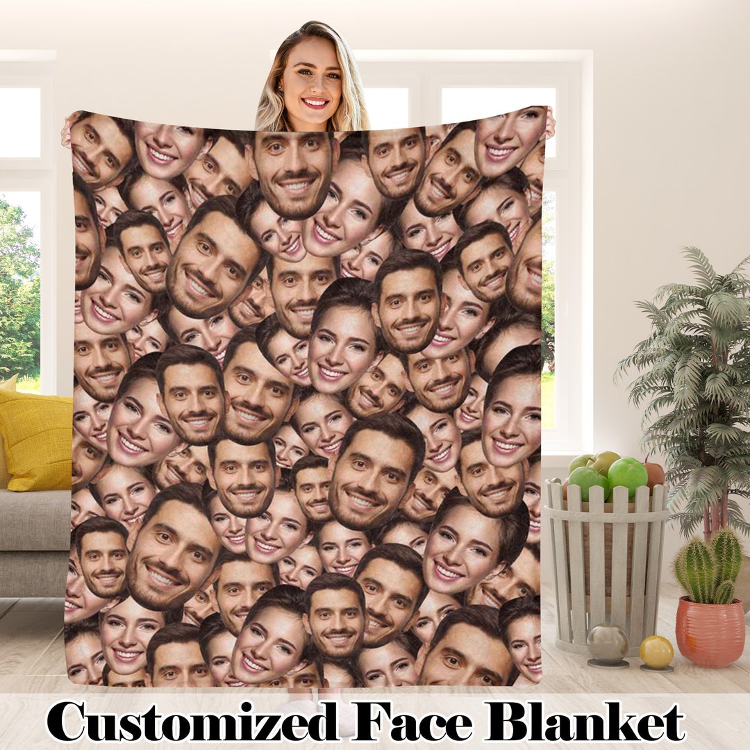 Custom Multi-faces Blanket, Personalized Picture Blanket for Men Women ...
