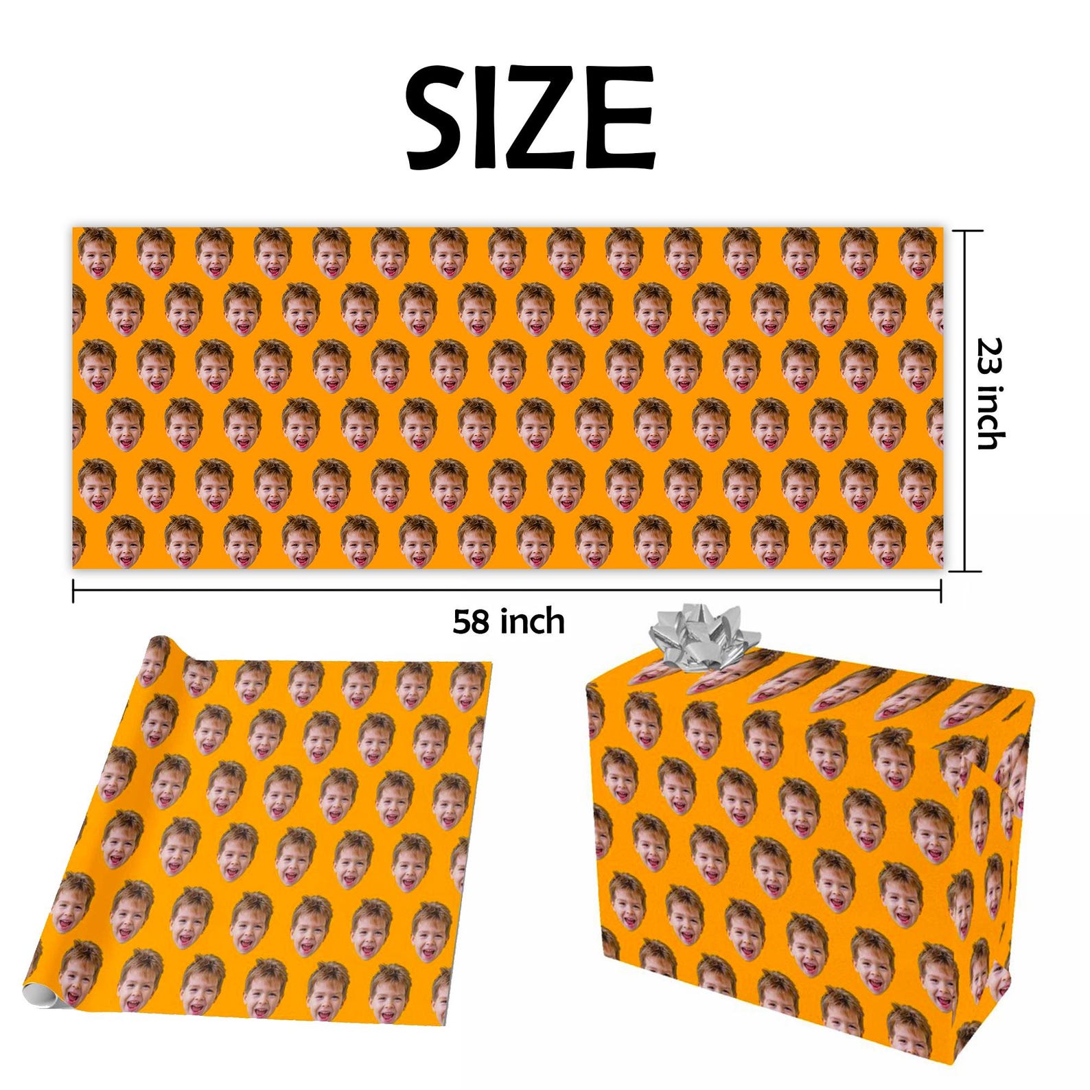 Personalized Face Print Wrapping Paper: Custom Photo Gift Wrap ...