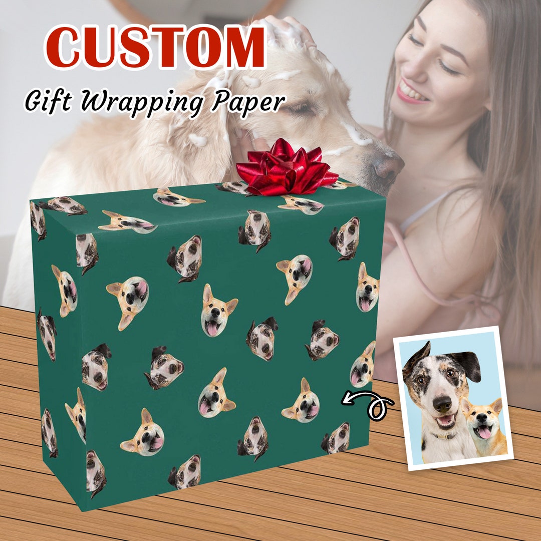Custom Face Wrapping Paper, Dog Wrapping Paper, Custom Wrapping Paper ...