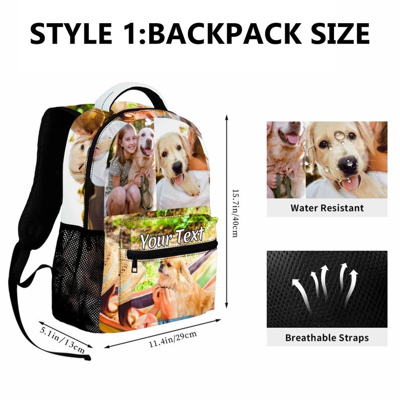 Personalized Photo Backpack: Custom Travel Bookbag for Kids - Etsy