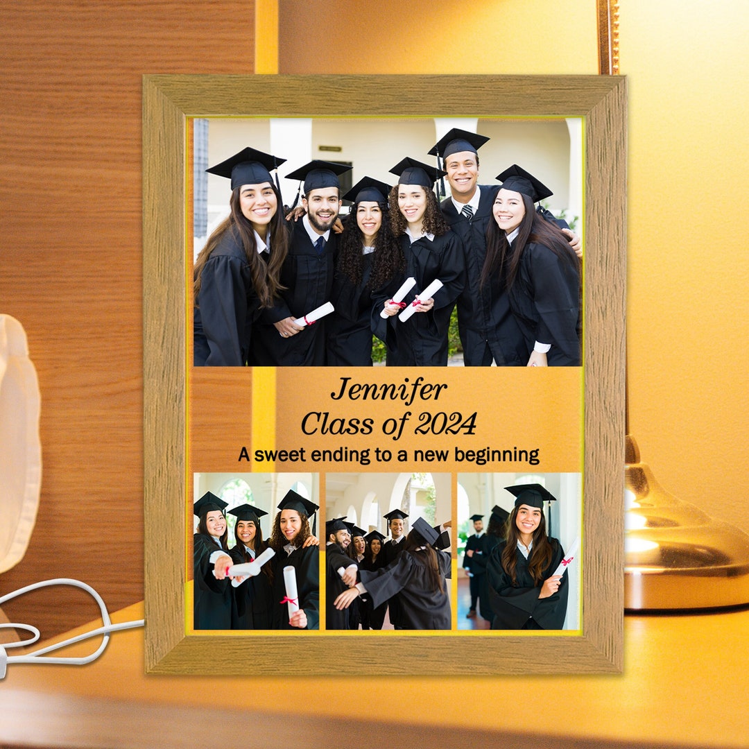 Custom Acrylic Picture Frames With Night Light,class of 2024 Gift ...