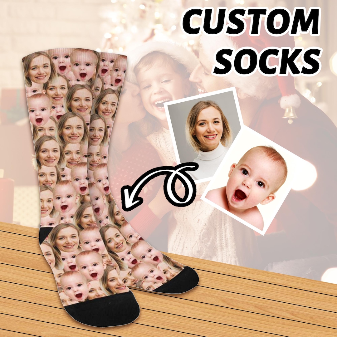 Custom Funny Multiple Faces Socks, Custom Face Socks, Face on Socks ...