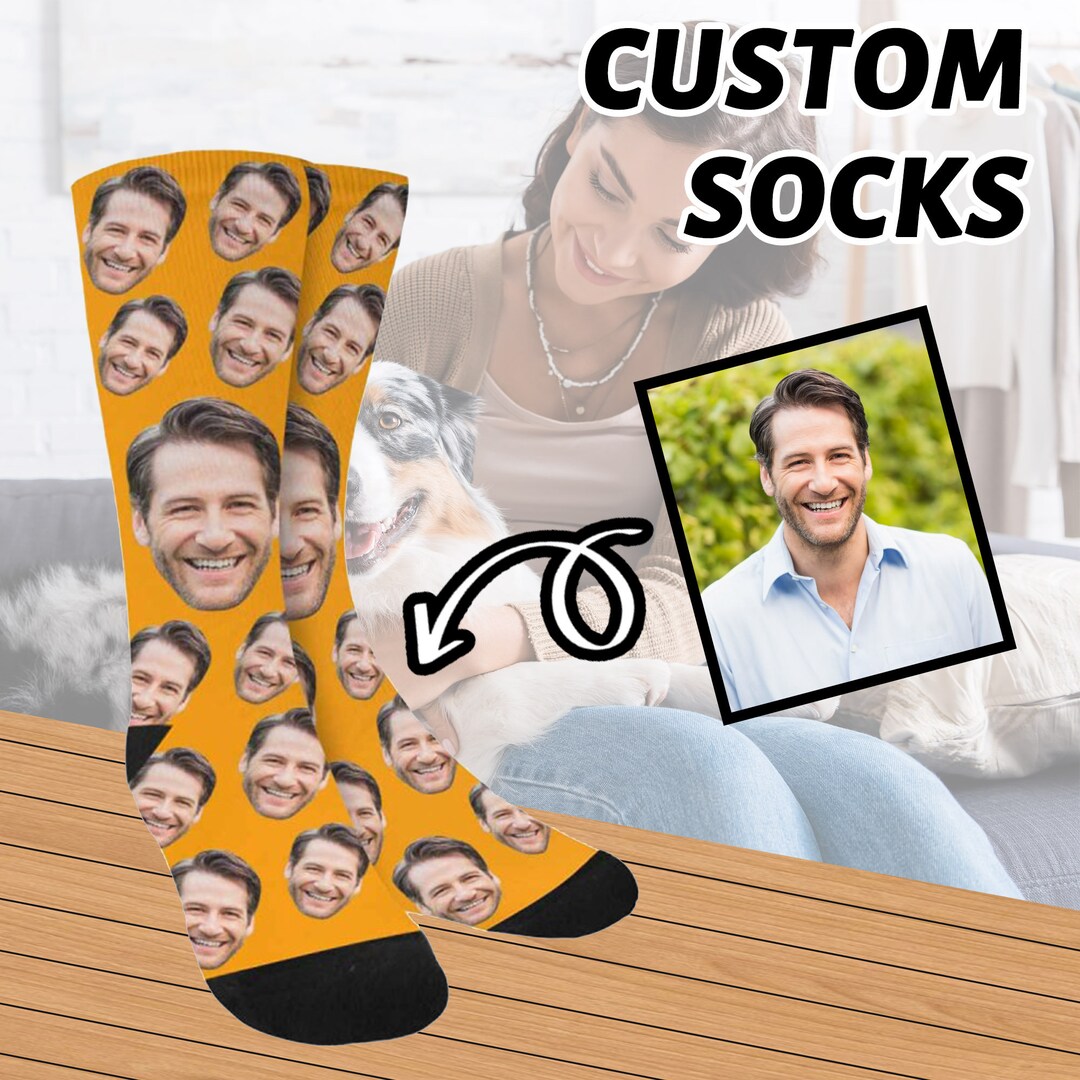 Custom Picture Socks , Personalized Face Socks for Women and Men, Funny ...