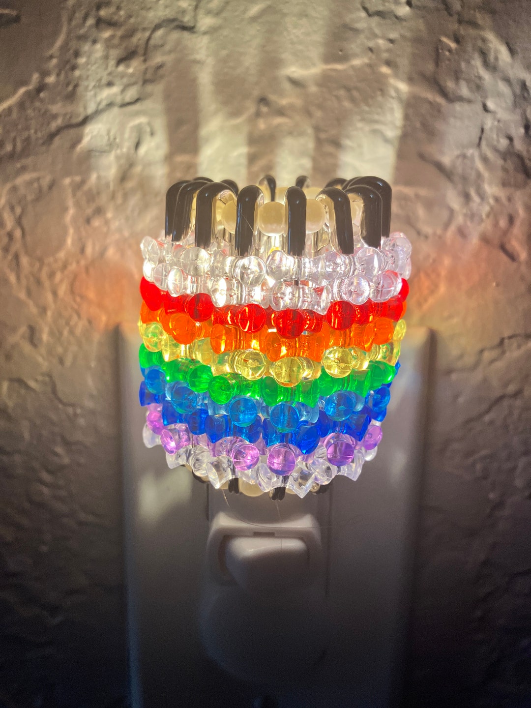 Handcrafted Striped Rainbow LED Night Light - Etsy