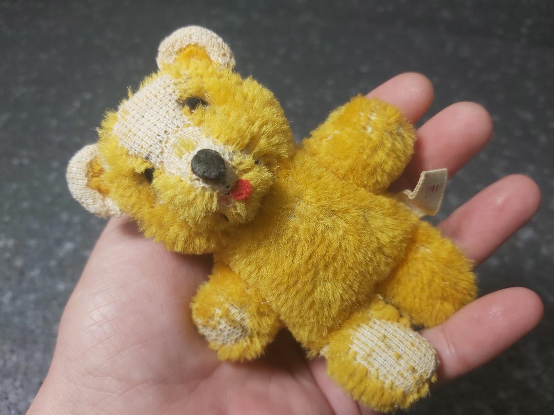 Yellow Bear Japan Vintage. Pure Wool Bear Japan. Small Plush Bear ...