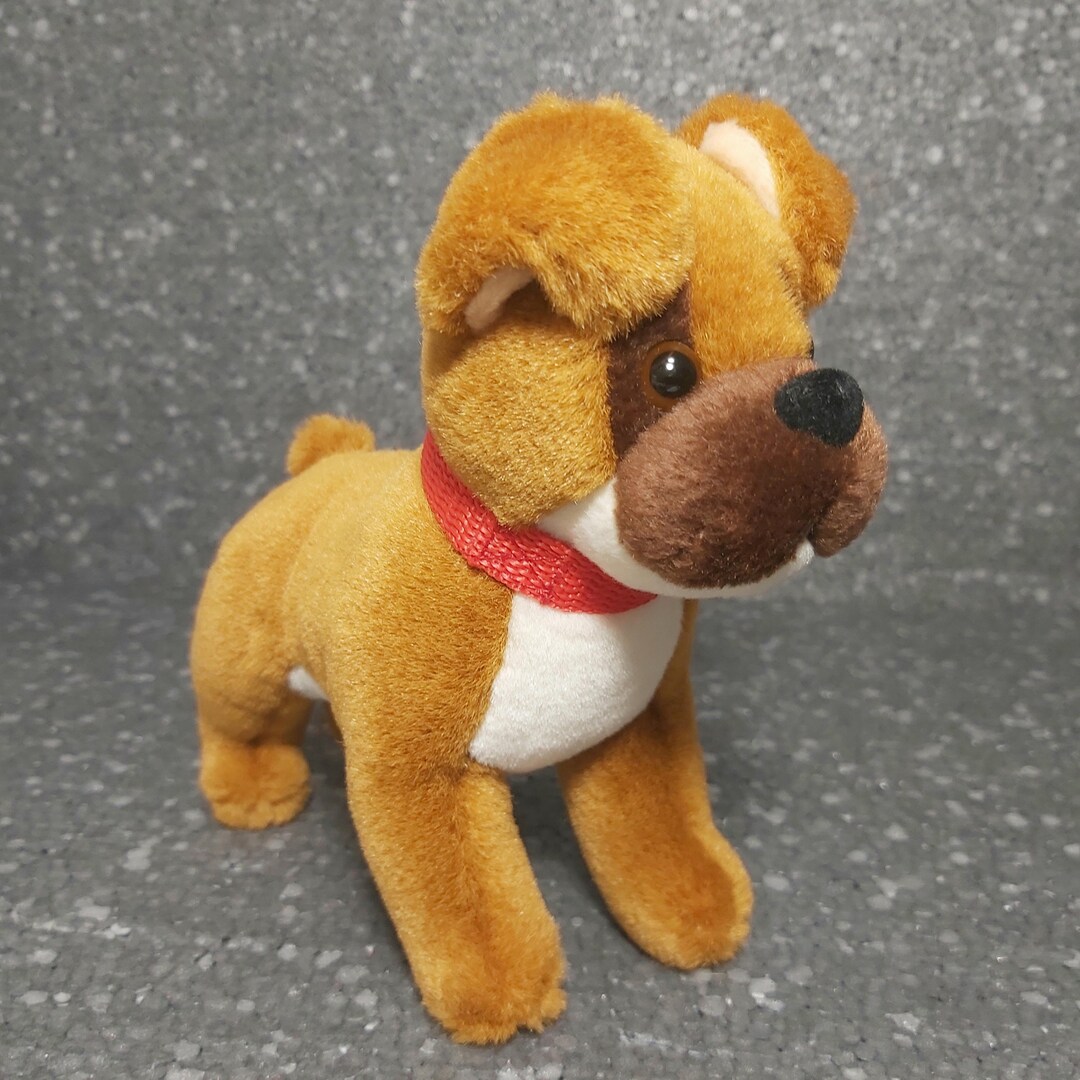 Dog Boxer Stuffed Vintage. Dog Boxer Trudi. Vintage Plush Boxer Puppy ...