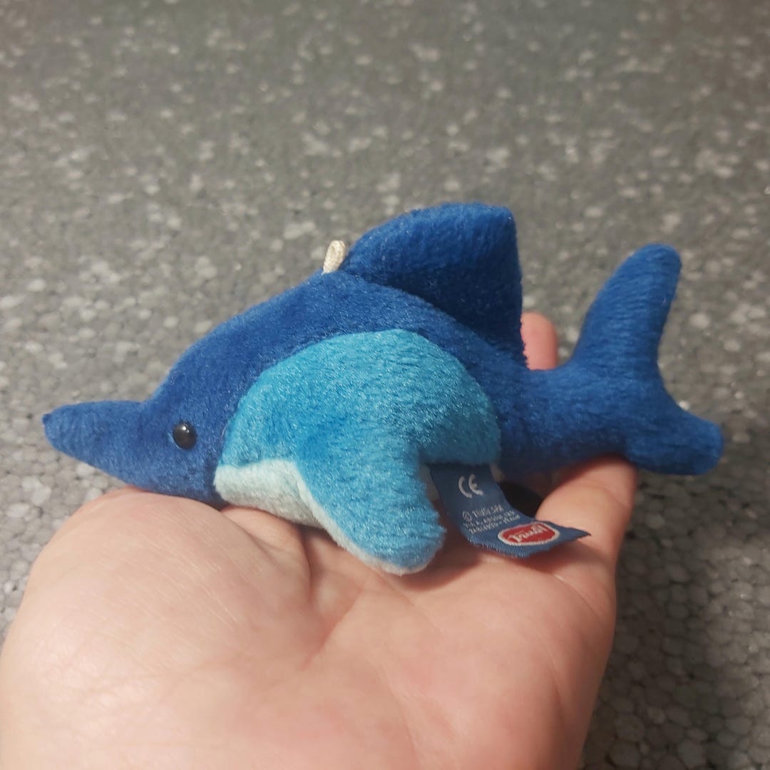 Dolphin Plush Keychain. Marlin Fish Trudi Sailfish Stuffed Animal ...