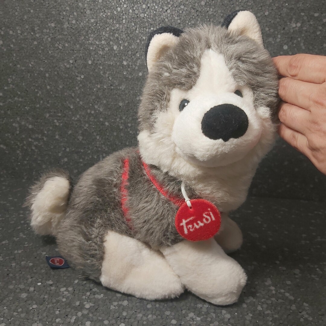 Large Husky 12inch Plush Vintage. Stuffed Husky Vintage Plush. Siberian ...
