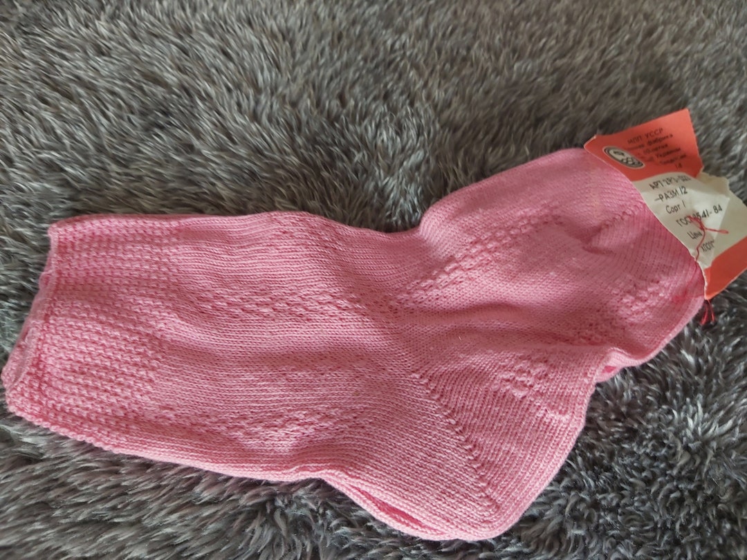 Vintage Soviet Socks. Ukraine Vintage. Pink Socks Vintage. Baby Cotton ...