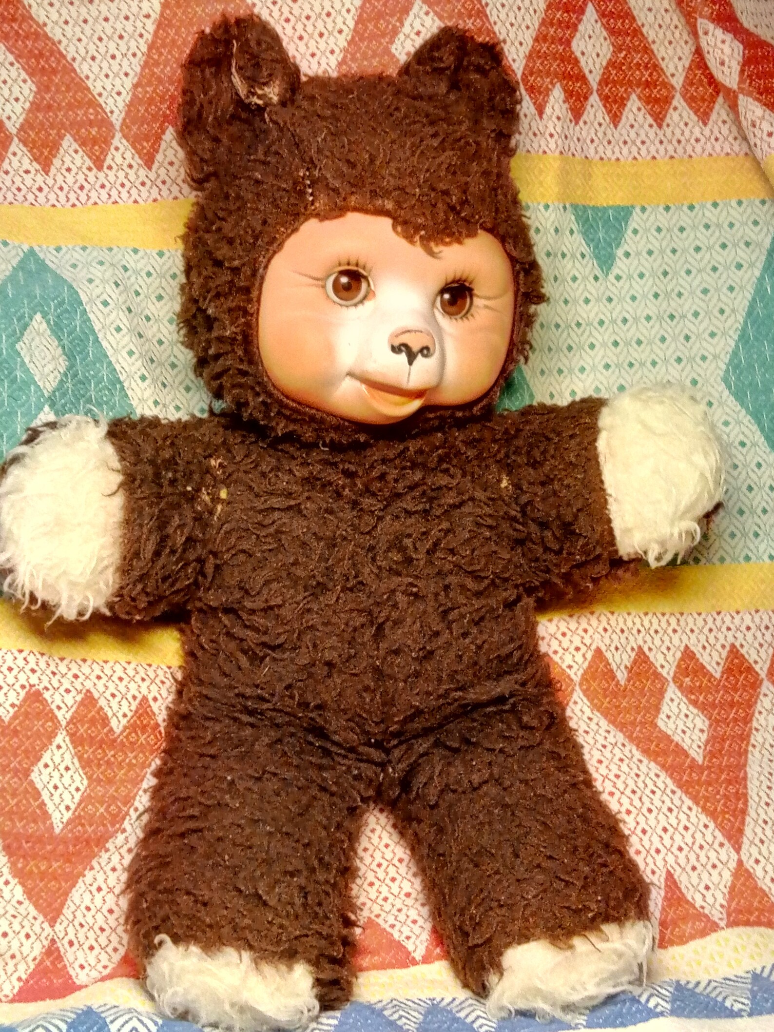 Rubber Face Plush Brown Bear Sonneberg. German Vintage Bear - Etsy