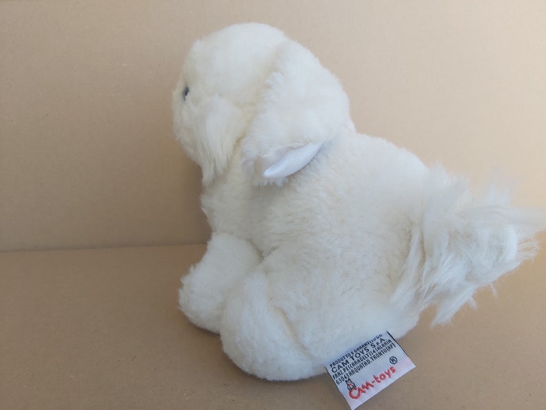 Angora Rabbit Plush Vintage. White Plush Rabbit Blue Eyes. Vintage ...