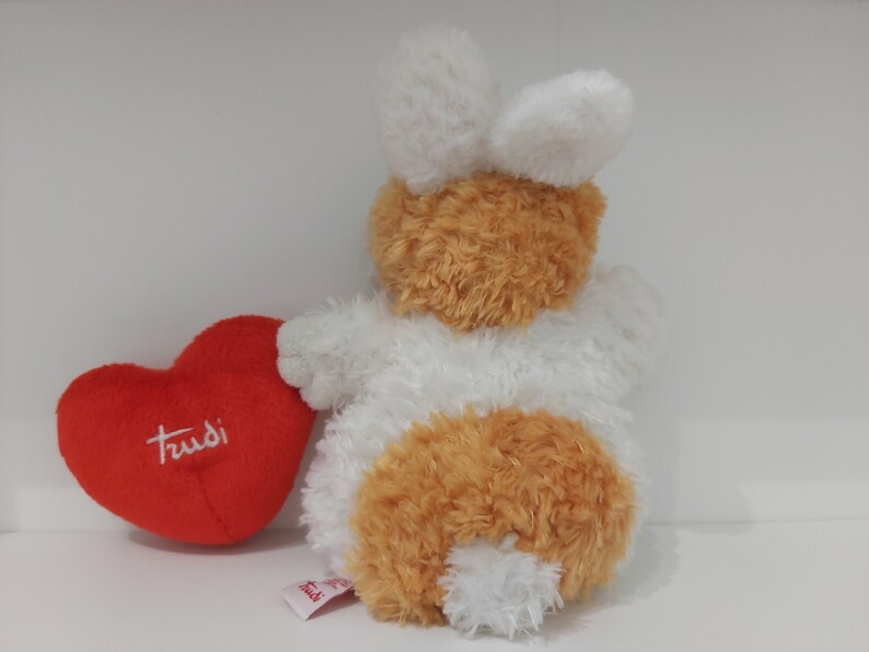 Plush Bunny With Heart. Trudi Plushies. Stuffed Funny Bunny. - Etsy