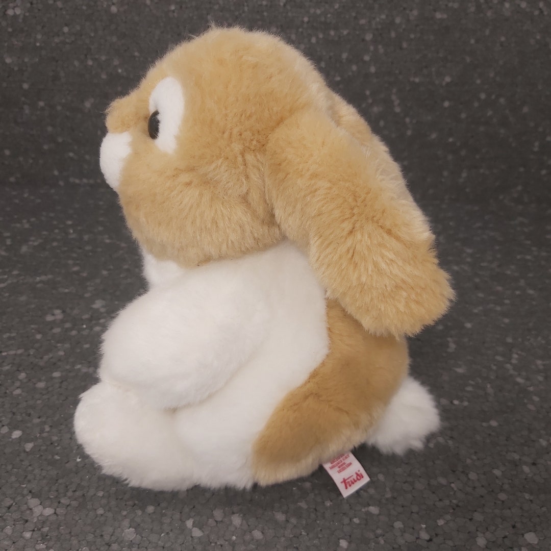 White Orange Rabbit Plush Vintage. Stuffed Sitting Rabbit Vintage Plush ...